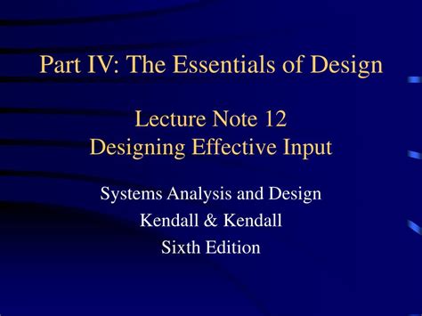 Ppt Lecture Note 12 Designing Effective Input Powerpoint Presentation