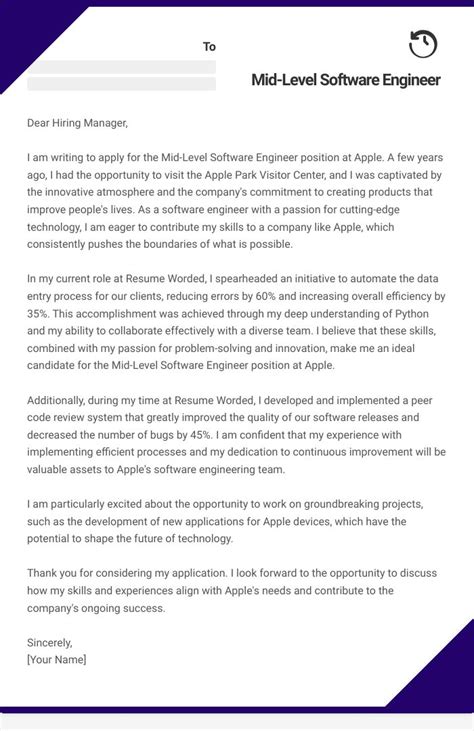 14 Mid Level Software Engineer Cover Letter Examples Plus Recruiter