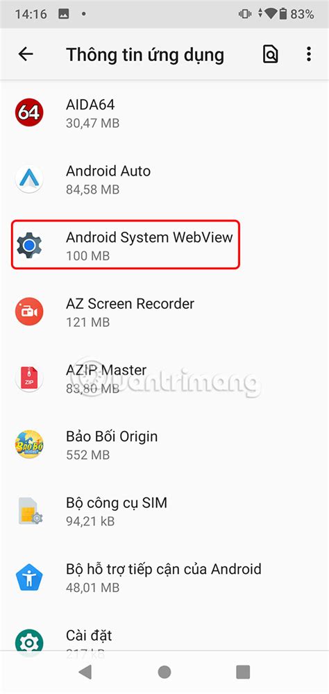 how to enable android system webview