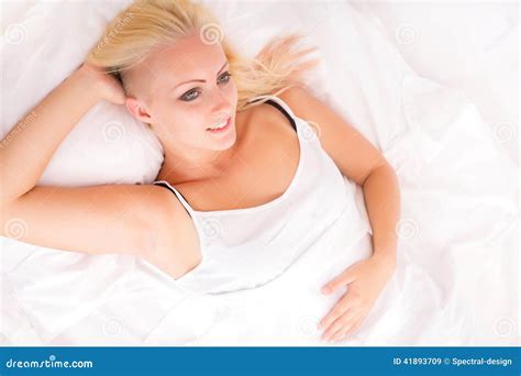 Blonde Girl Lying In Bed Stock Image Image Of Hair Beautiful 41893709