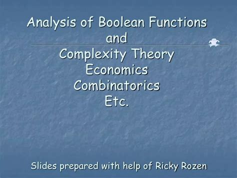 Ppt Influence Of Variables On Boolean Functions Powerpoint Presentation Id9448318