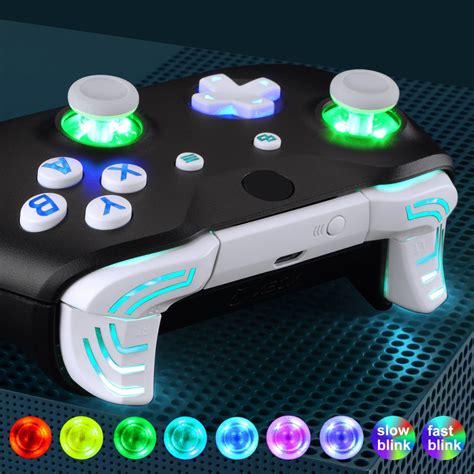 EXtremeRate Multi Colors Luminated Dpad Thumbsticks Start Back ABXY Action Buttons White