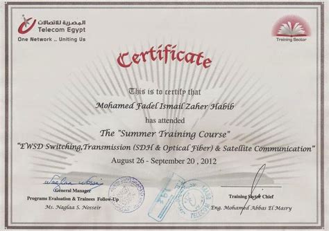 Mohamed Fadel Certifications