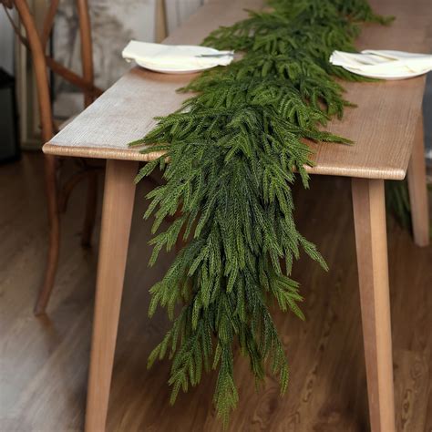 6 Ft Real Touch Norfolk Pine Garland Green Artificial Christmas Garland