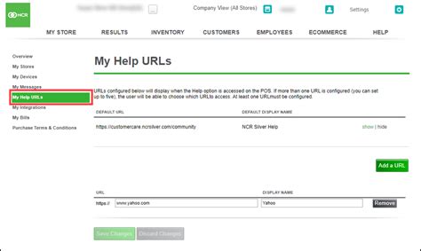 Silver Essentials Adding Help Urls Ncr Docs