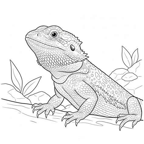 Coloring Sheet Bearded Dragon Free Printable Reptile Fun