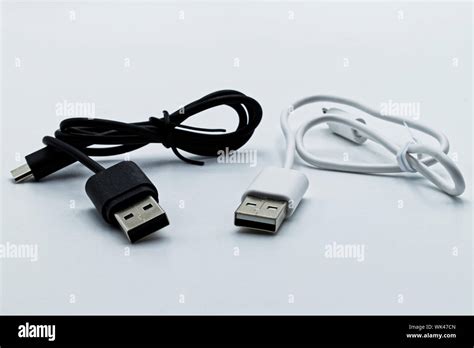 Black And White Usb Plugs Isolated On A White Background Stock Photo Alamy