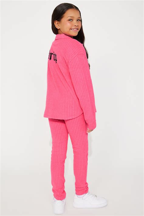 Mini Drip Too Hard Shacket With Pant Set Hot Pink Fashion Nova