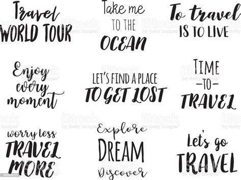 라이프 스타일 영감 따옴표 문자를 여행 동기 인쇄 술입니다 서 예 그래픽 디자인 요소입니다 개념에 대한 스톡 벡터 아트 및 기타