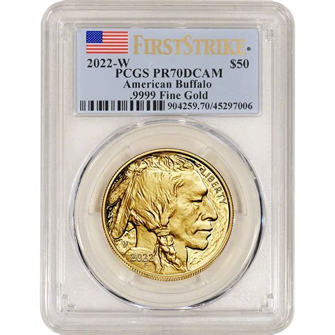2022 W American Gold Buffalo Proof 1 Oz 50 Pcgs Pr70 Dcam First Strike