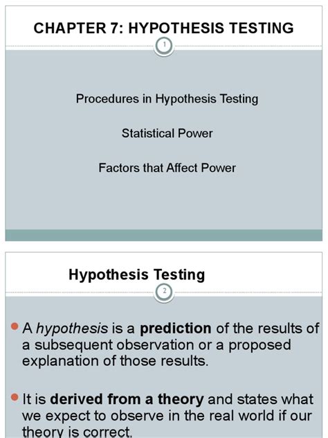 Chapter 7 Hypothesis Testing Procedures In Hypothesis Testing