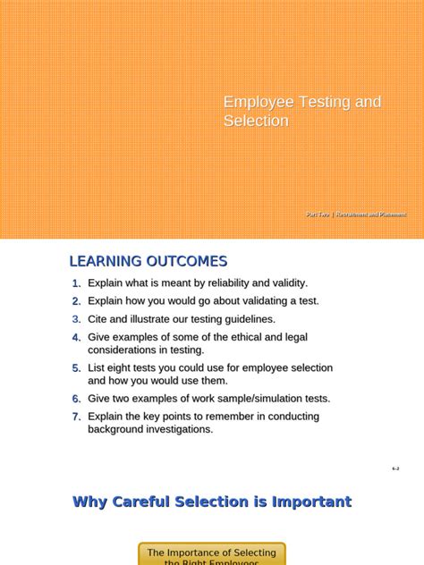 4 Testing Selection Pdf Background Check Validity Statistics