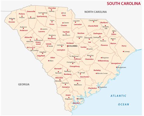 Map Of South Carolina Guide Of The World
