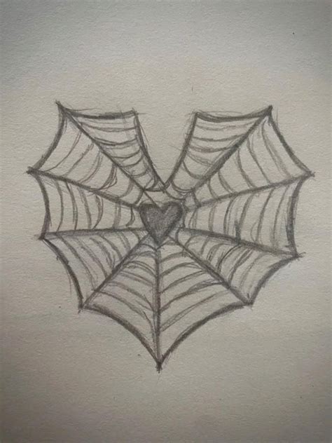 Heart Spider Web Drawing Легкие рисунки Рисовать Рисование