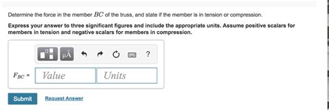 Solved Determine The Force In Members Ef Cf And Bc Of The