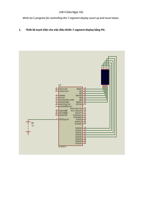 LAB Bài tập vi điều khiển điều khiển đèn LAB Đào Ng c Vũ ọ Write an C program for