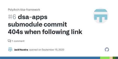 dsa apps submodule commit 404s when following link · issue 6