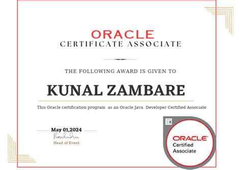Oracle Certificate Pdf