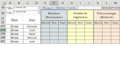 Affichermasquer Des Lignes Selon Les Dates Sélectionnées