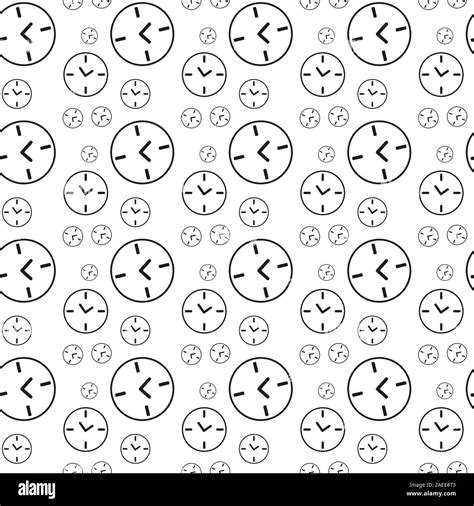 Clock Icon Seamless Pattern On White Background Vector Illustration Stock Vector Image Art