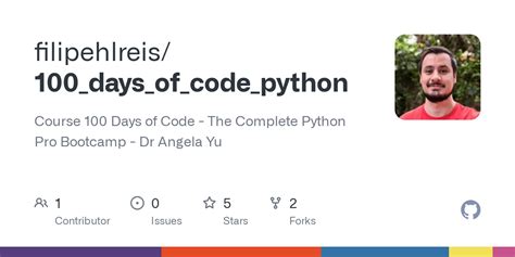 Github Filipehlreis Days Of Code Python Course Days Of Code The Complete Python Pro