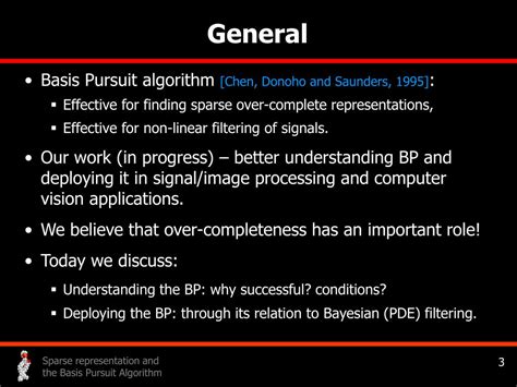 PPT Sparse Representations And The Basis Pursuit Algorithm PowerPoint Presentation ID
