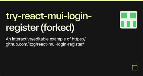Try React Mui Login Register Forked Codesandbox