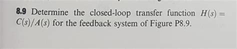 Solved Determine The Closed Loop Transfer Function H S Chegg