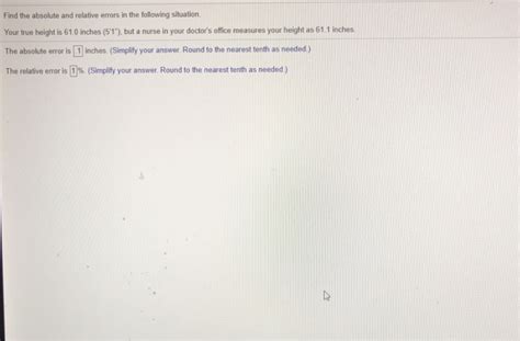 Solved Find The Absolute And Relative Errors In The Chegg