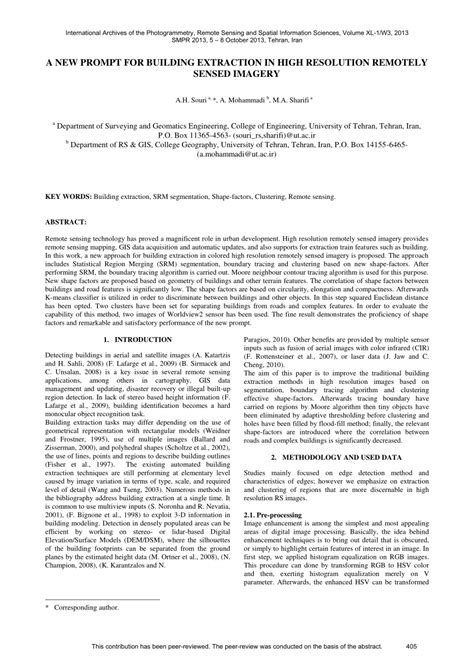 Pdf A New Prompt For Building Extraction In High Resolution Remotely Sensed Imagery