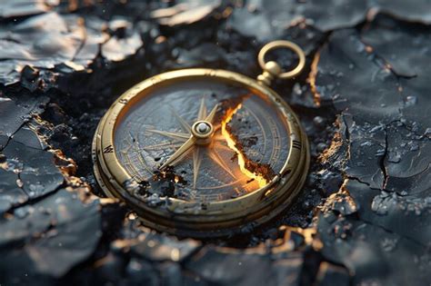 Visualization Of A Broken Compass Unable To Find E Premium Ai