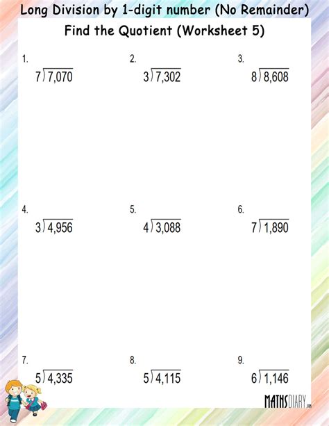 Worksheets 4 Division Grade