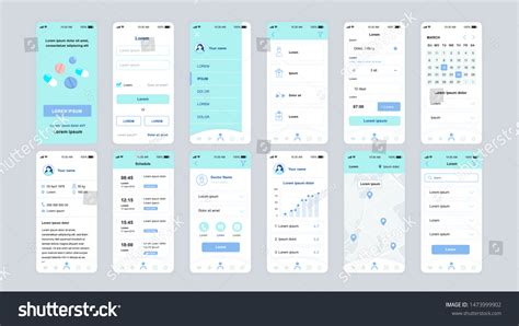 Set Ui Ux Gui Screens Medicine Stock Vector Royalty Free 1473999902 Shutterstock