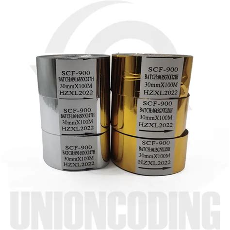 Batch Code Stamp Black Gold Silver Colors Hot Foil Ribbon Hot Coding