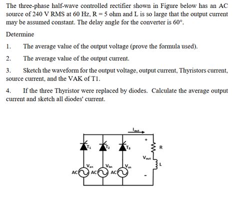 Solved The Three Phase Half Wave Controlled Rectifier Shown