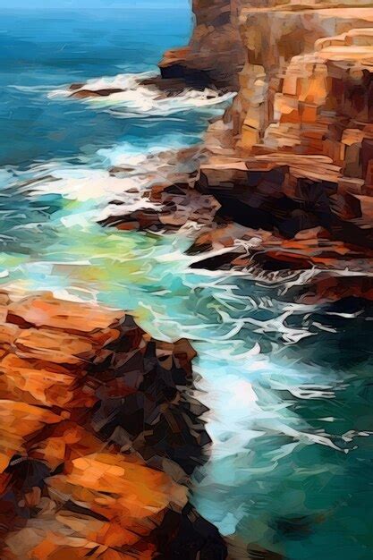 Premium Ai Image Seashore Rocks And Cliffs