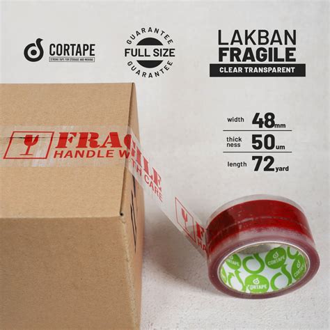 Jual Lakban Bening Isolasi Bening Lakban Fragile Lakban Fragile Merah Satuan Termura