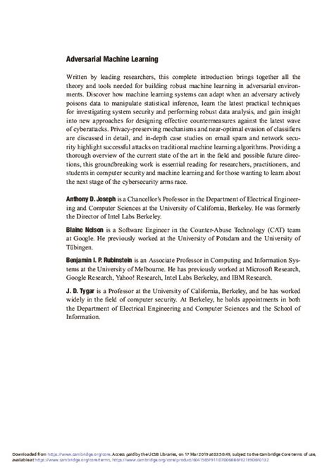 adversarial machine learning [pdf] [6eh6111nr1c0]