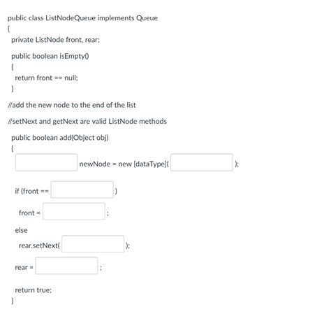 Solved Public Class Listnode Queue Implements Queue Private