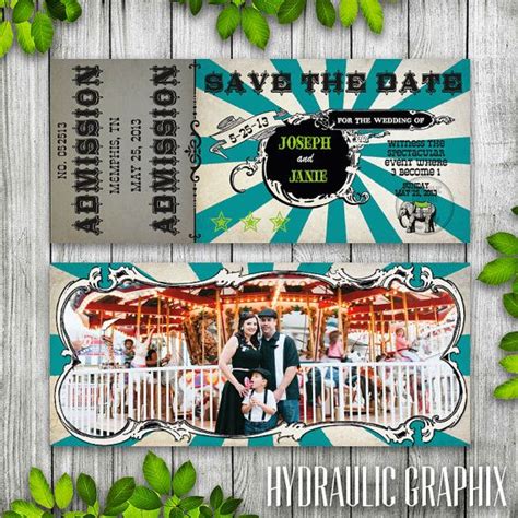 Printable Wedding Carnival Save The Date By Hydraulicgraphix Antique