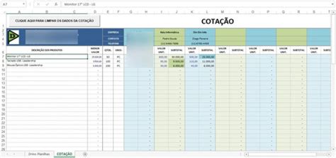 Planilha Para Cotação De Preços Compara Até 10 Cotações