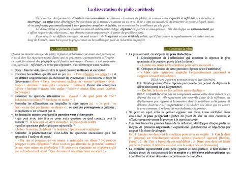 La Dissertation De Philo Méthode Docsity