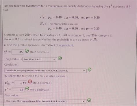 Solved Test The Following Hypotheses For A Multinomial Chegg