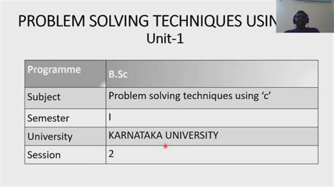 Problem Solving Techniques Using C Youtube