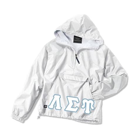 Lambda Sigma Upsilon Embroidered Pullover Jacket Etsy Monogrammed