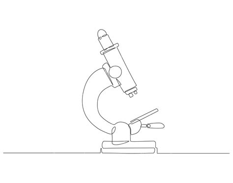 Premium Vector Continuous One Line Drawing Of Microscope One Line Drawing Illustration Of