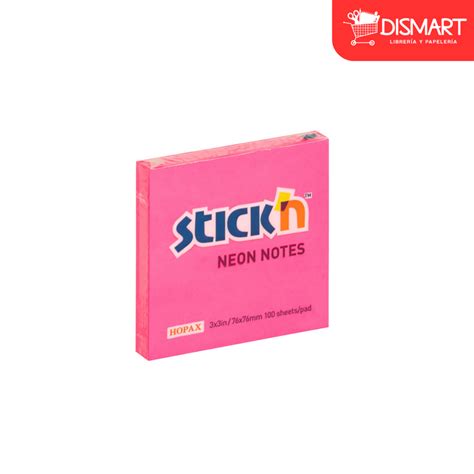 block stickn 21165 3x3 neon fucsia dismart gt libreria y papeleria