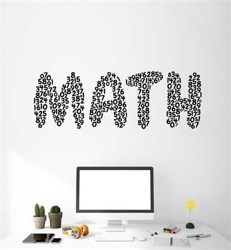 Vinyl Wall Decal Mathematics Math Symbols Numbers Teen Room Stickers