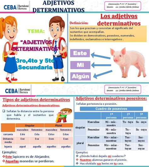 El Adjetivo Determinativosa1 Pdf Adjetivo Mecánica Del Lenguaje