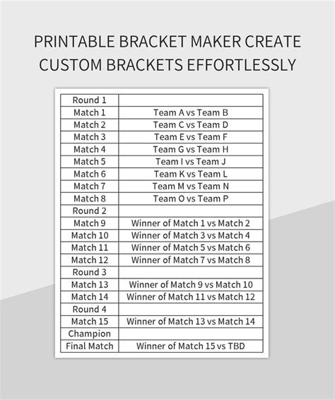 Printable Bracket Maker Create Custom Brackets Effortlessly Excel Template And Google Sheets